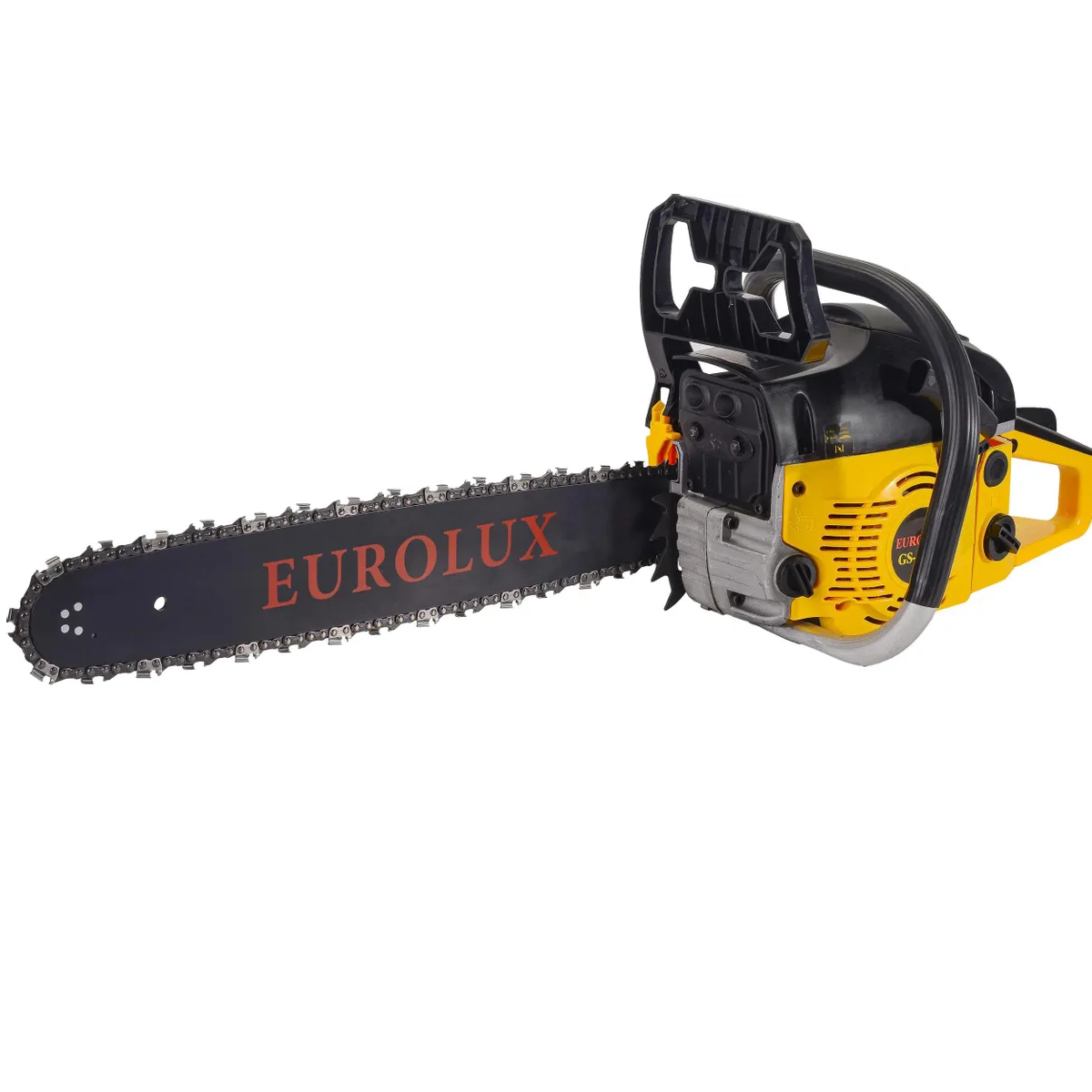 Пила цепная бензиновая Eurolux GS-5220, 2400 Вт, 50 см, 52 куб. см, черный/желтый