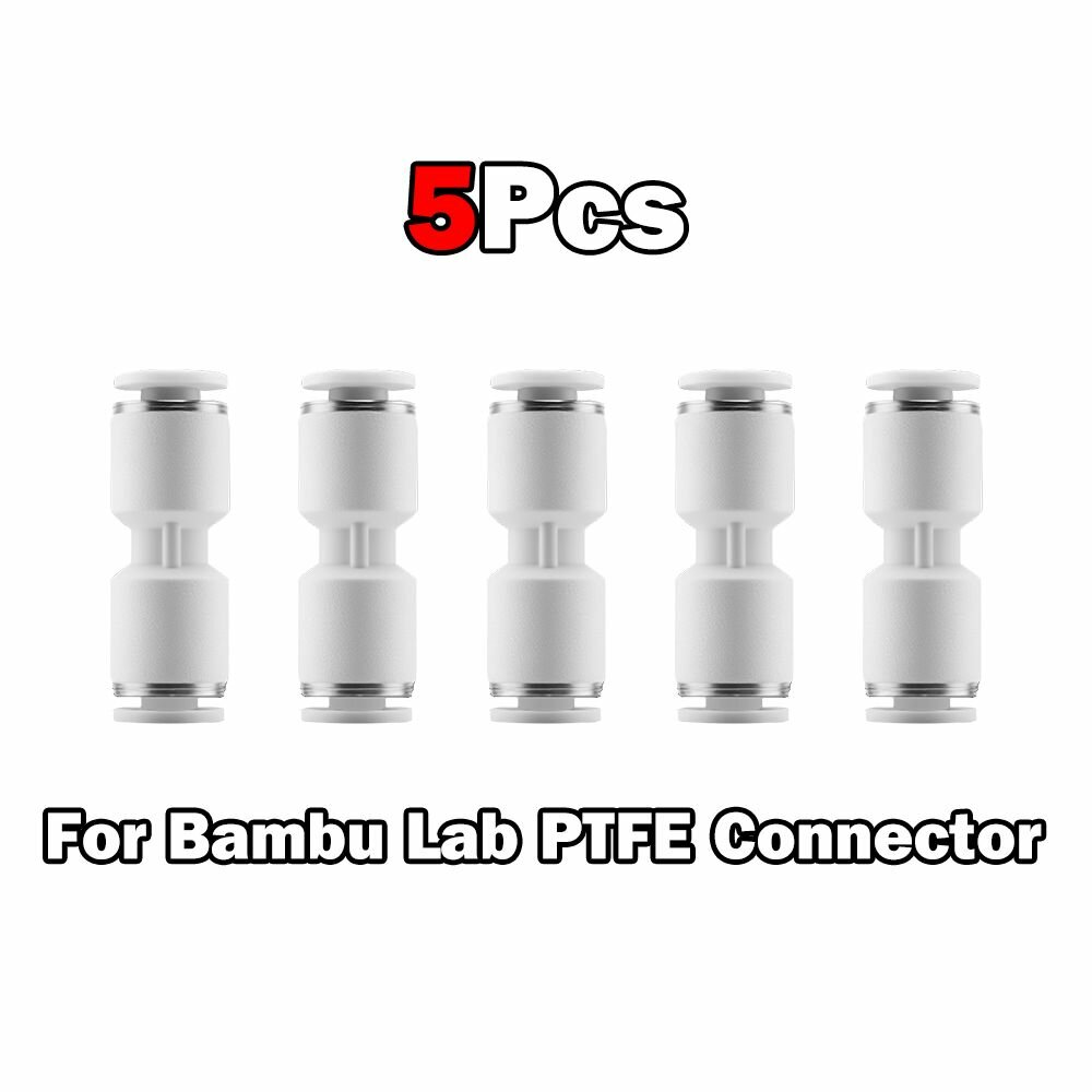 Тефлоновый соединитель PTFE для подающей трубки Bambu Lab AMS, термостойкий фитинг для 3D-принтера, герметичный переходник Tuozhu без застревания филамента