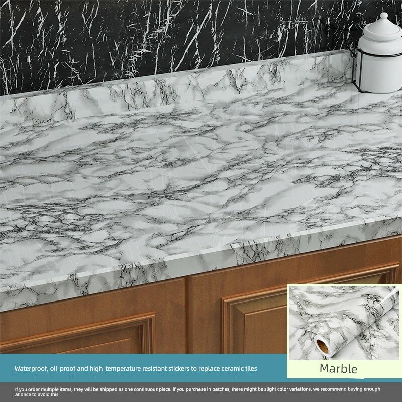 Кухонные маслостойкие наклейки для шкафов и плит, наклейки на плитку с каменным рисунком для столешниц, рабочих