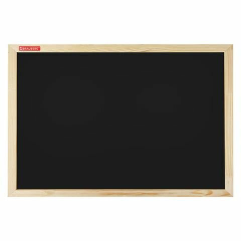 Доска для мела магнитная 30х45 см, черная, деревянная рамка, BRAUBERG "Wood"