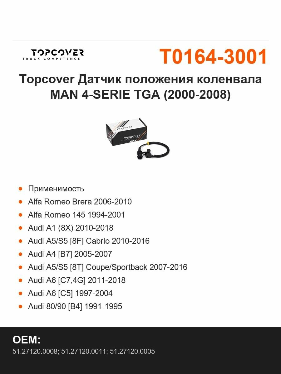 Topcover Датчик положения коленвала MAN 4-SERIE TGA (2000-2008)