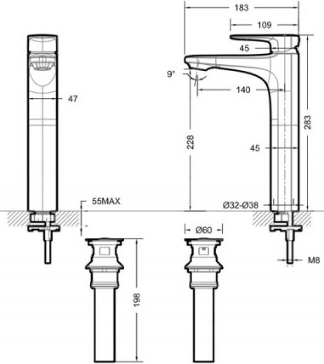 Смеситель Bravat Source F1173218CP-A-ENG для раковины-чаши