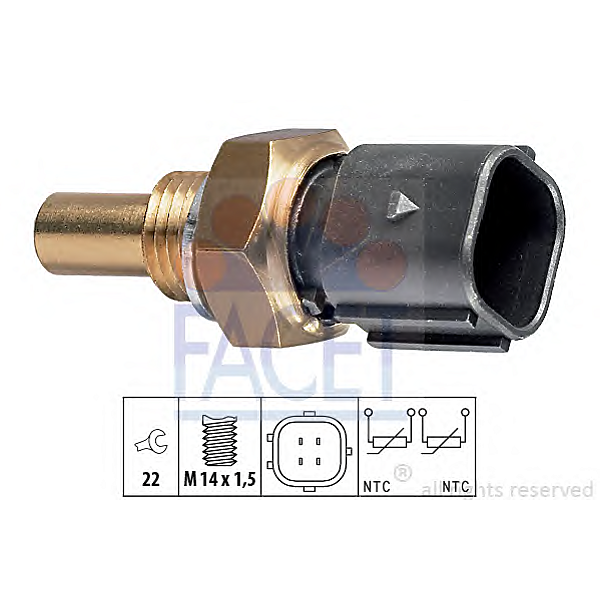 FACET 7.3316 (0115425117 / 2D0919369 / A0115425117) датчик температуры охл. жидк.\ mb w202 / s202 / c208 / w124 / w210 / w140 1.8-4.2i