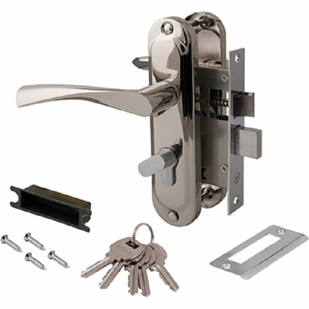 Врезной замок AVERS-C-NI, для запирания деревянных дверей