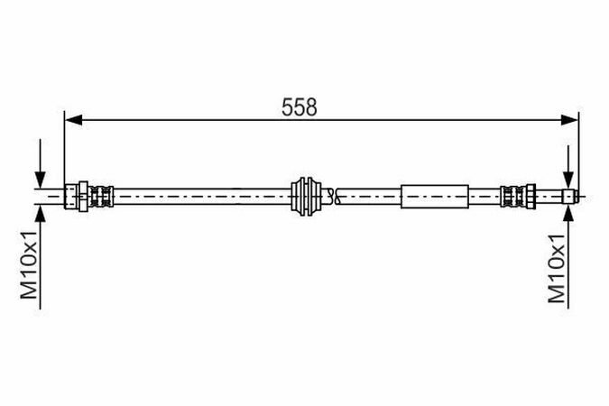 Шланг тормозной передний LR VW T5/Multivan all 03- /L558mm BOSCH 1987481182