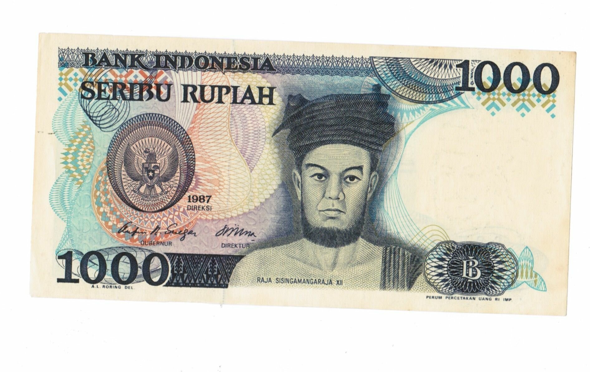 Банкнота Индонезия 1000 рупий 1987 г.