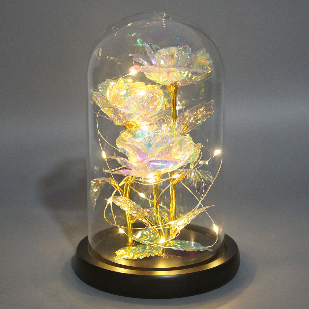 Светильник Yiwu Jiumu Crafts 24K3, светодиодный, хрустальный цветок, белый, золотой