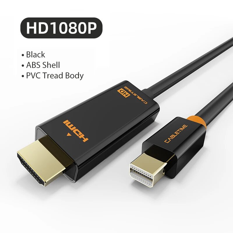 CABLETIME Mini DisplayPort - HDMI кабель, 3 м, черный