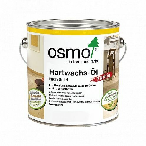 Osmo Масло с твердым воском цветное Hartwachs-ol Farbig 3040 Белое, 0,22л