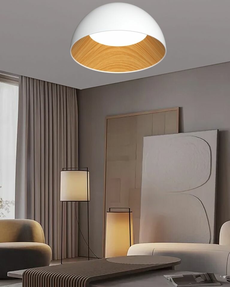 Люстра светодиодная светильник потолочный лофт с пультом (23811-D350-36W-WH) LUCETY, площадь освещения 10 кв. м.