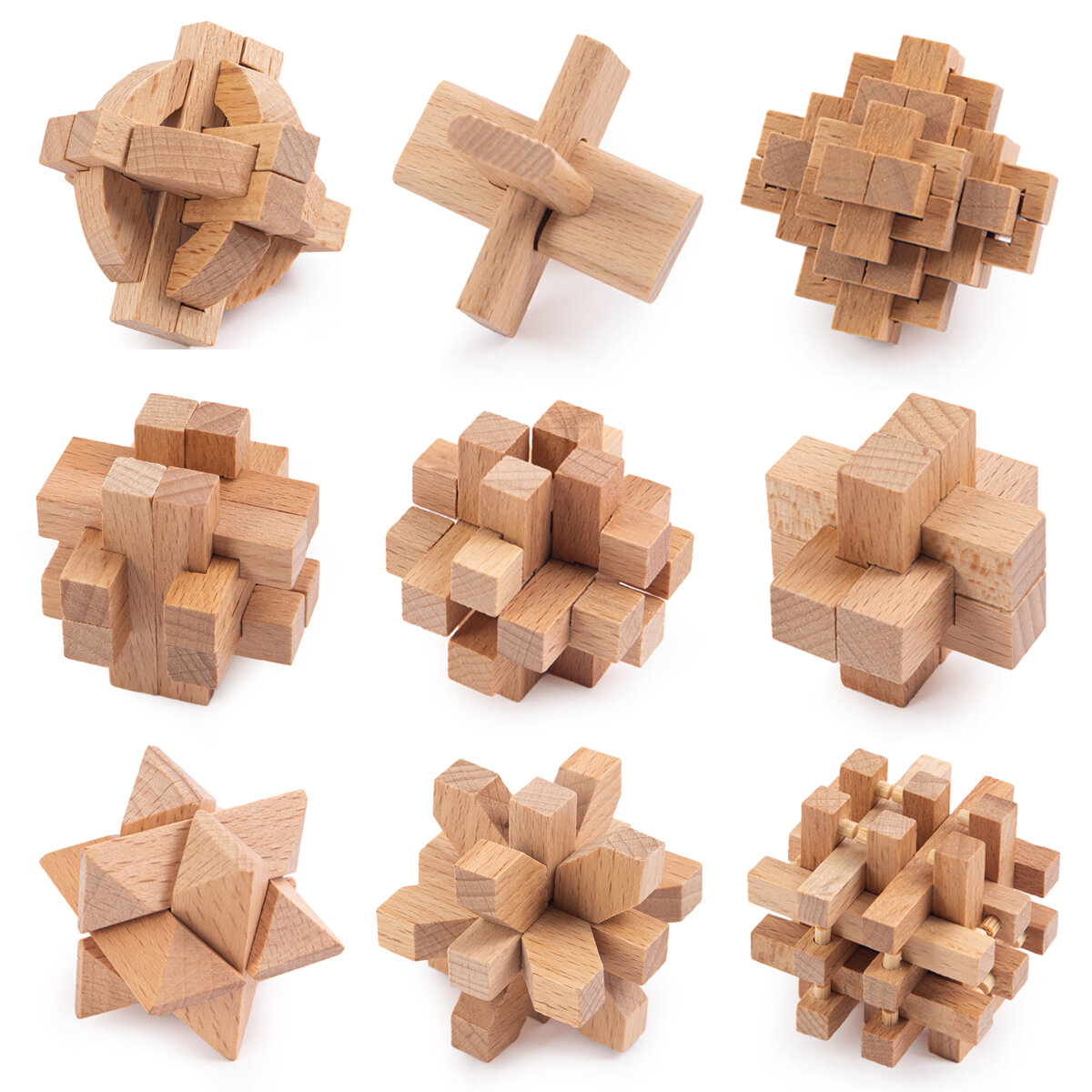 DELFBRICK DLS-24-BX68 Набор головоломок деревянных №1 102 элемента для развития мышления