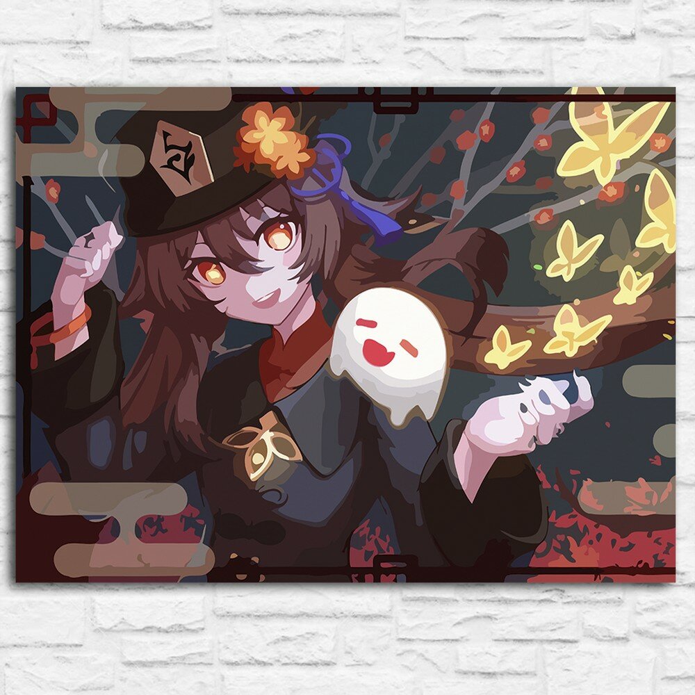 Картина по номерам на холсте игра Genshin Impact (Ху Тао, PS, PC, XBOX, SWITCH) - 15833 30x40 Г