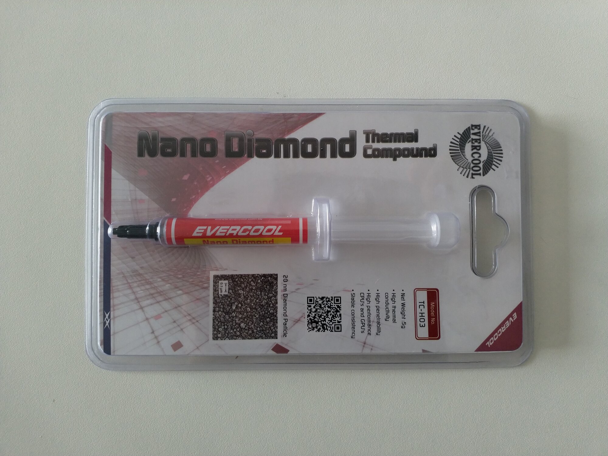 Термопаста Nano Diamond TC-H03 для радиаторов, 5 г, шприц