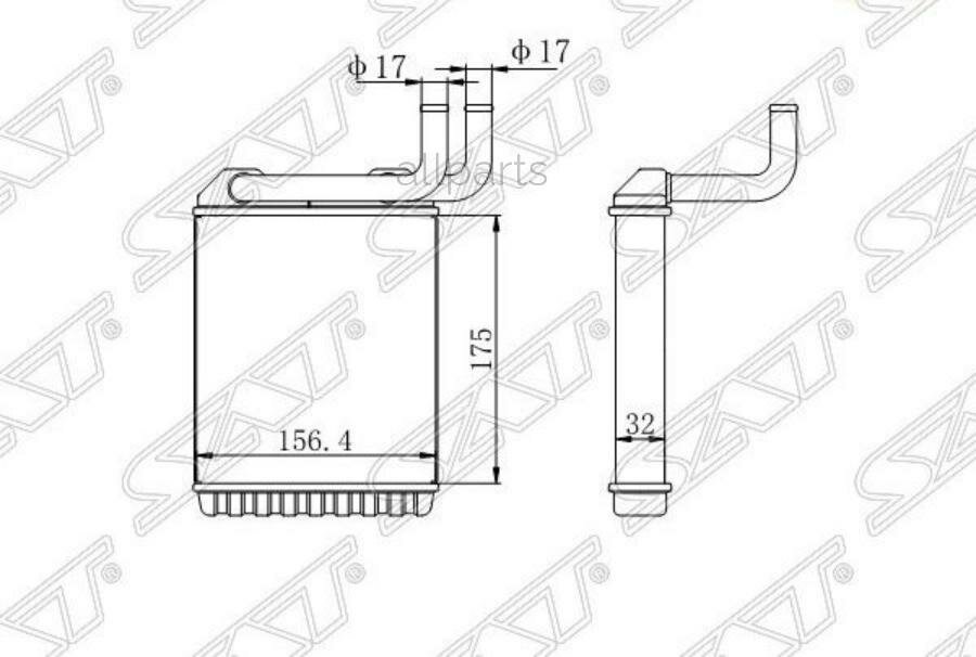 SAT ST-MB83-395-A0 Радиатор отопителя салона Mitsubishi Fuso Canter FE5 93-02 / Fuso Canter FE6 93-02