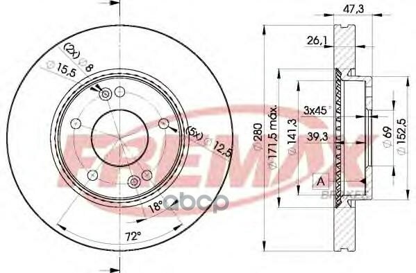 Диск тормозной передний! Hyundai Tuscon 2.0/2.7/2.0D 04> FREMAX арт. BD5171