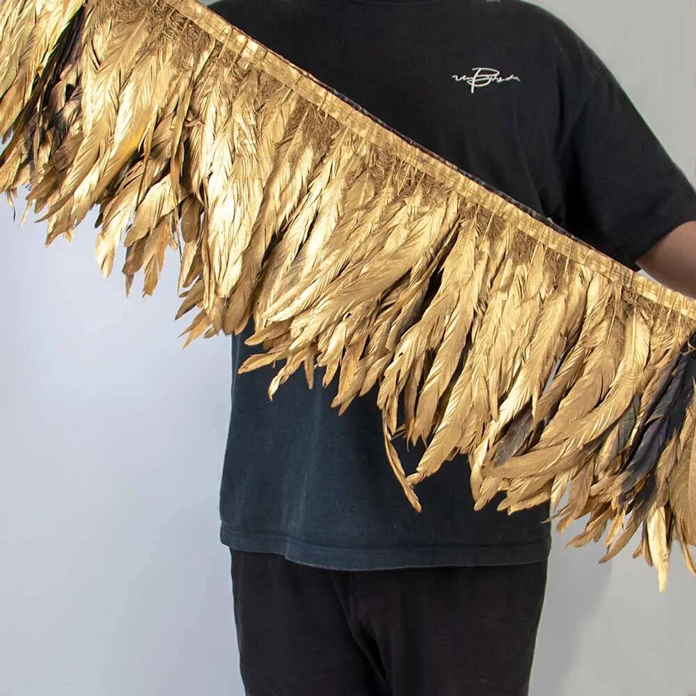 Петушиный хвост, куриное перо, окрашенное, 1 метр gold