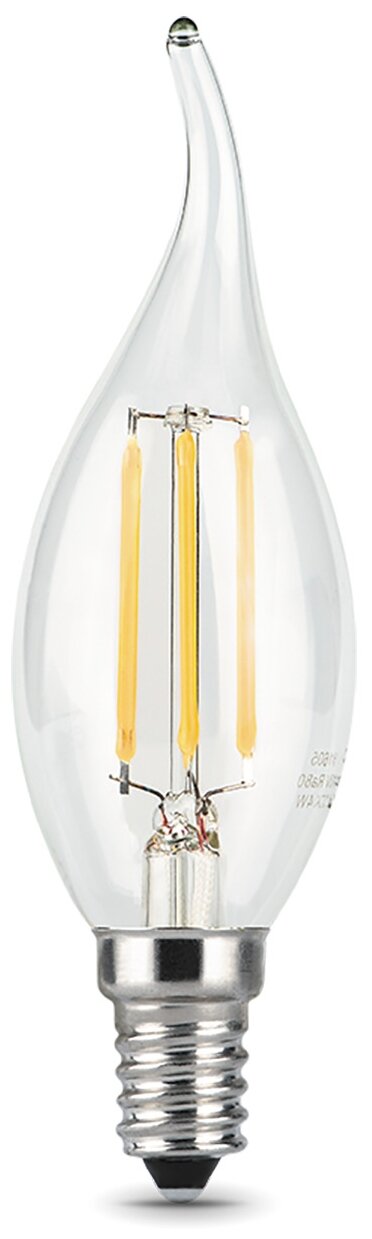 Лампа филам. Gauss Filament 5Вт цок: E14 свеча 220B 4100K св. свеч. бел. нейт. (упак:1шт) (104801205-D