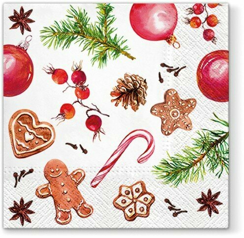 #SDL016800 Салфетка трехслойная для декупажа "Домашние сладости" 33 x 33 см PAW Decor Collection 4 шт
