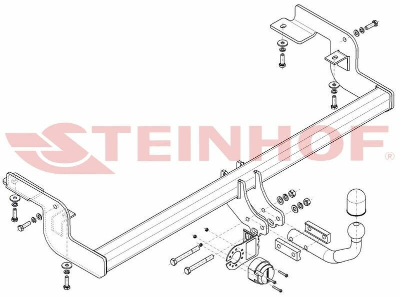 Фаркоп на Citroen C5 I седан/лифтбек 2004-2008 (паспорт и сертификат в комплекте)(без электрики) Steinhof. C-035