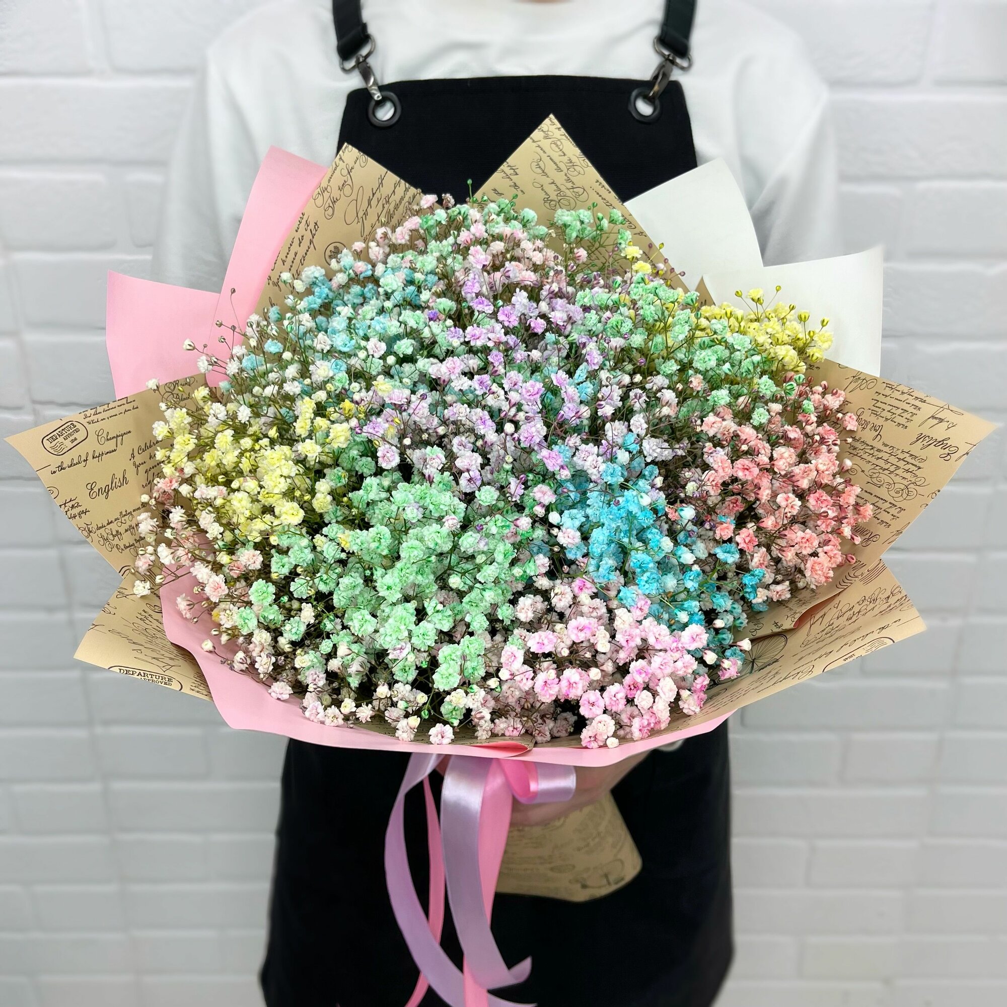 Букет радужных гипсофил 9шт от Flowerstorg N736