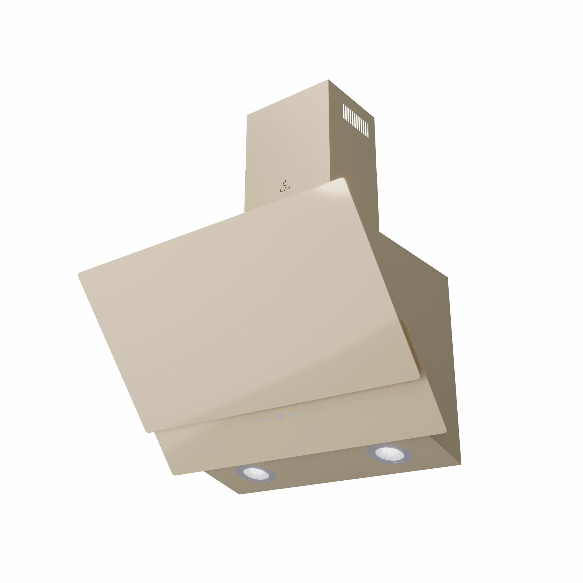 Вытяжка кухонная наклонная LEX ARIA 600 IVORY, отделка окрашенная сталь, стекло, сенсорное управление, цвет Ivory