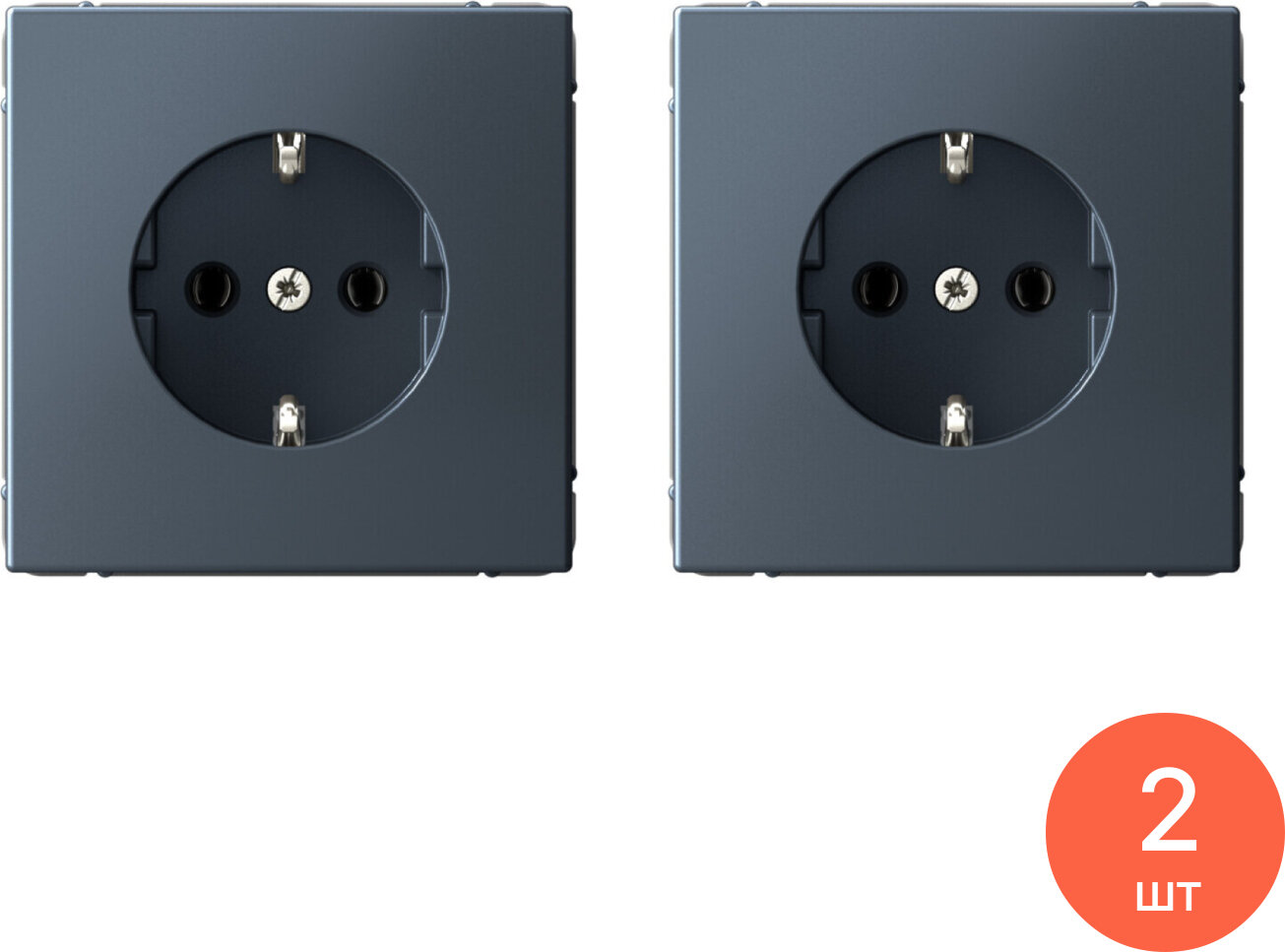 Розетка силовая штепсельная Systeme Electric / Систем Электрик ArtGallery, 16А 250В IP20 грифель, с заземляющими контактами GAL000743 / электрооборудование (комплект из 2 шт)