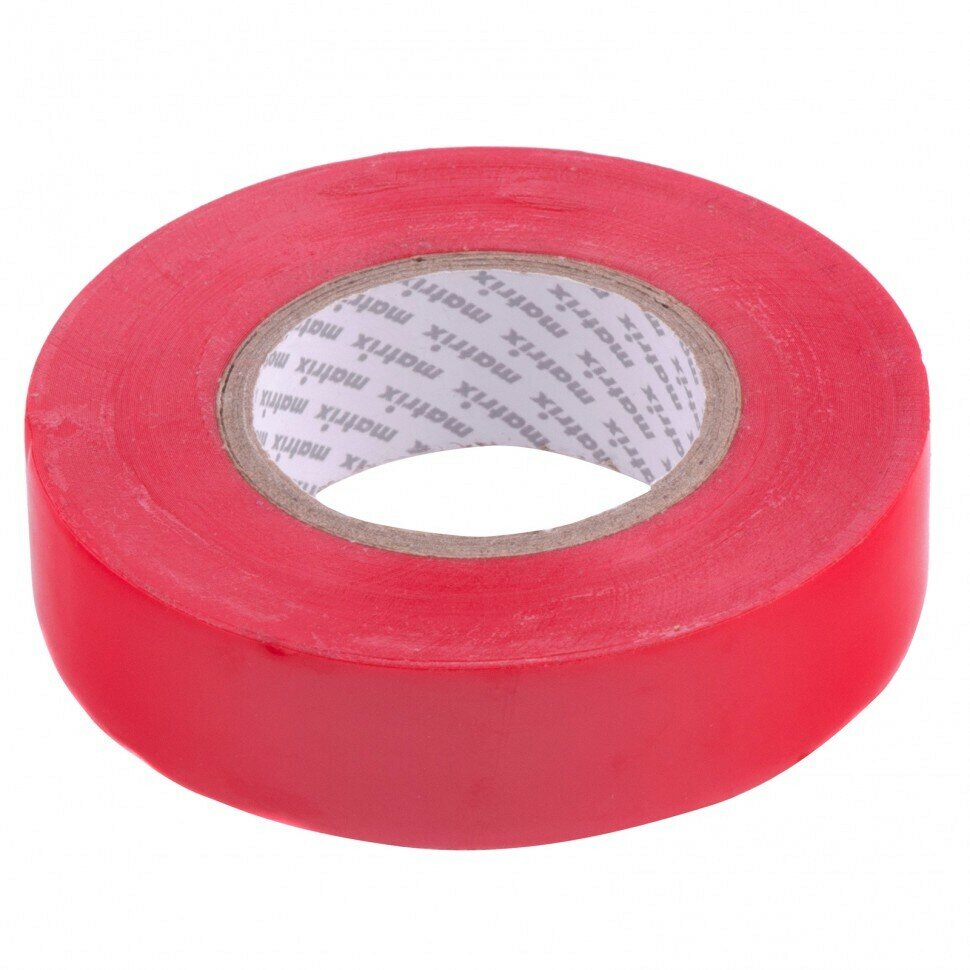 Изолента ПВХ, 19 мм x 20 м, красная, 150 мкм 88779 MATRIX