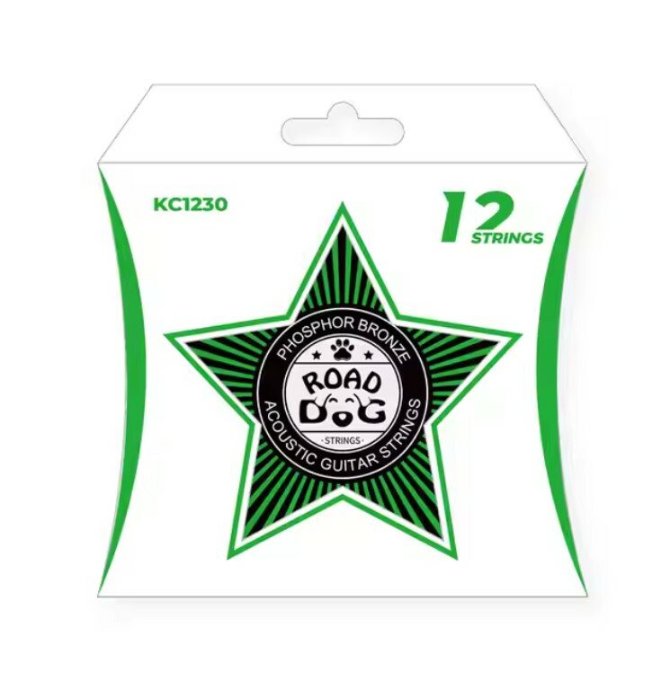 KC1230 Комплект струн для 12-струнной акустической гитары, фосфорная бронза, 12-52, Road Dog