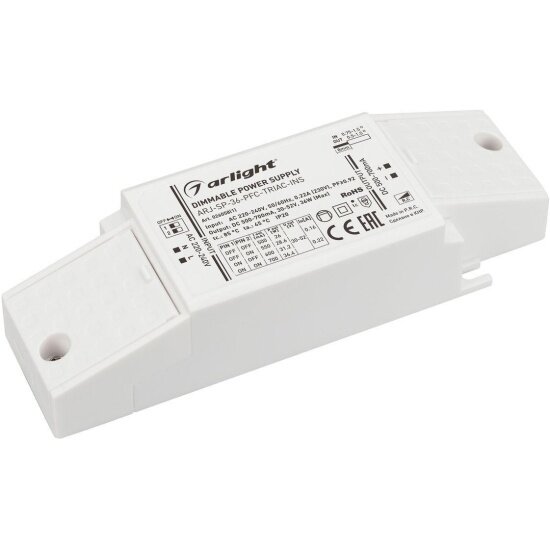 Драйвер Arlight ARJ-SP-36-PFC-Triac-INS 30-52V 36W IP20 0,5-0,7A 026058(1)