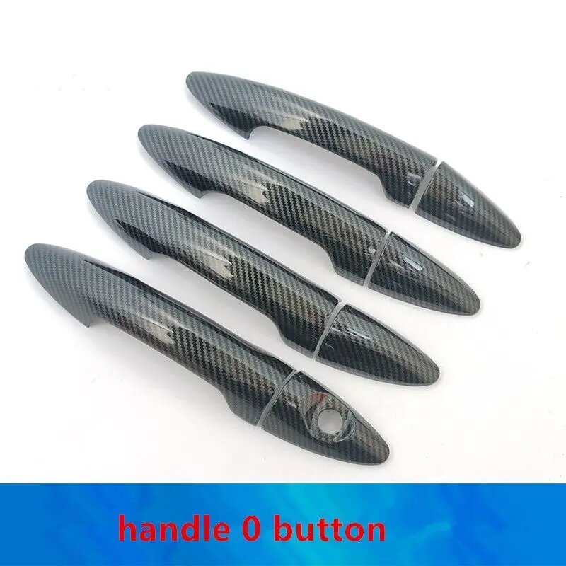 Углеродное волокно, хромированная крышка дверной ручки автомобиля, декоративная handle 0 button
