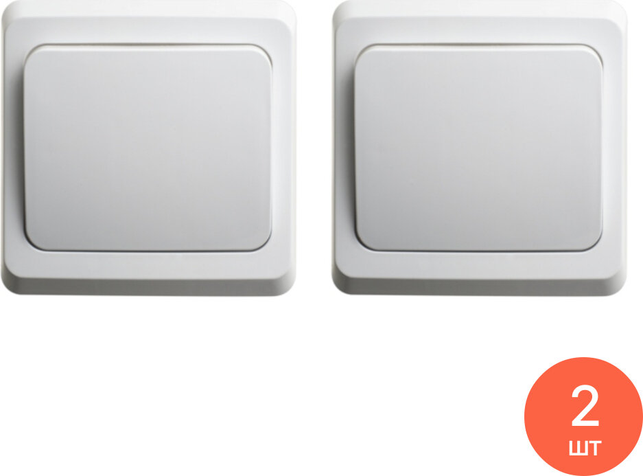 Выключатель Systeme Electric / Систем Электрик Этюд, 10А 250В IP20, белый одноклавишный скрытой установки, BC10-004B / переключатель (комплект из 2 шт)
