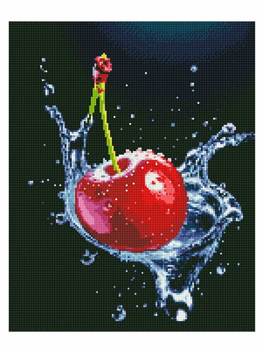 Алмазная мозаика 40x50 см, Мир в капле "Черешня" 2. Kubanstar