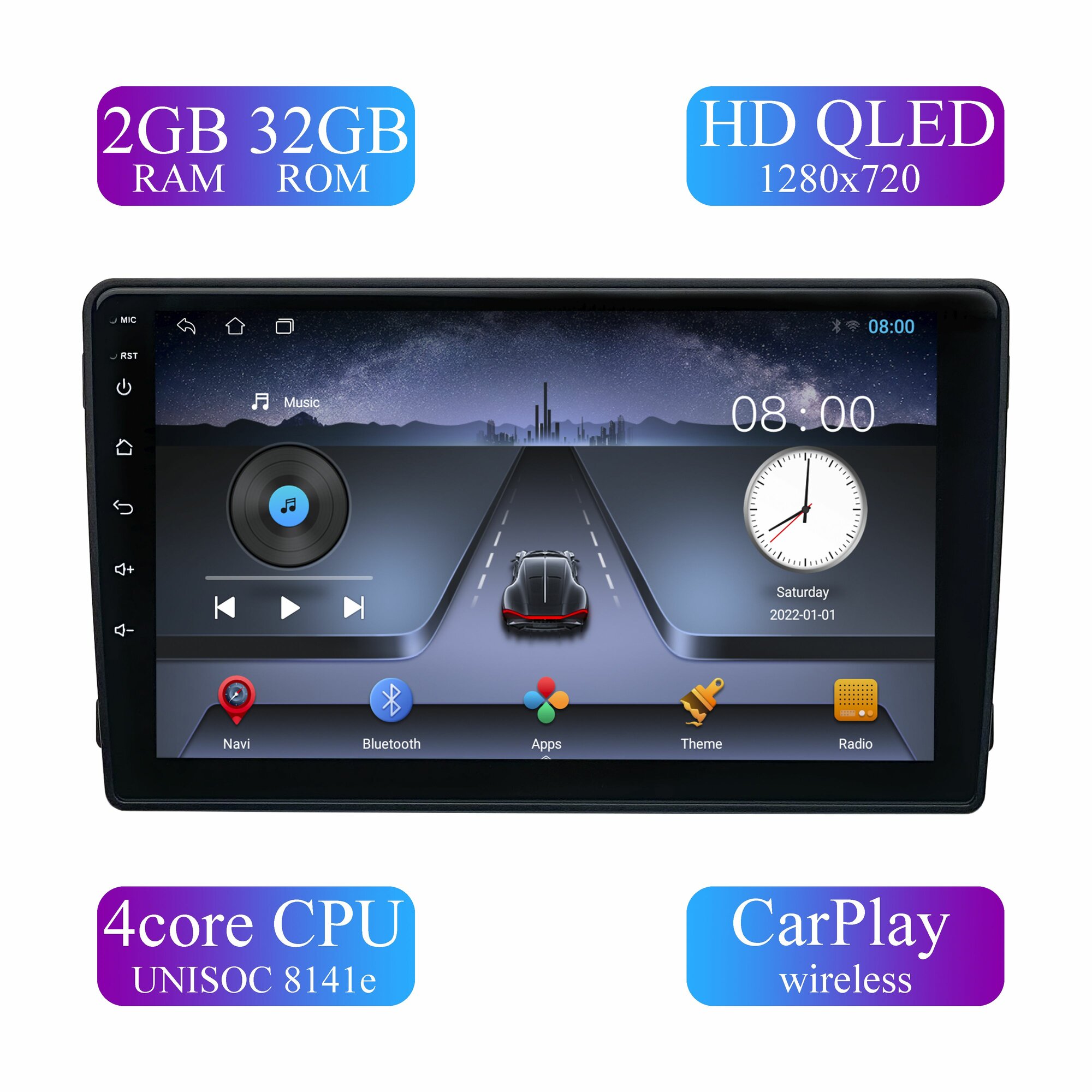 Магнитола Android Ford C-Max (2003-2010), Galaxy 2006-2011, Focus 2 (2006-2012), Kuga (2008-2012) 2/32 QLED