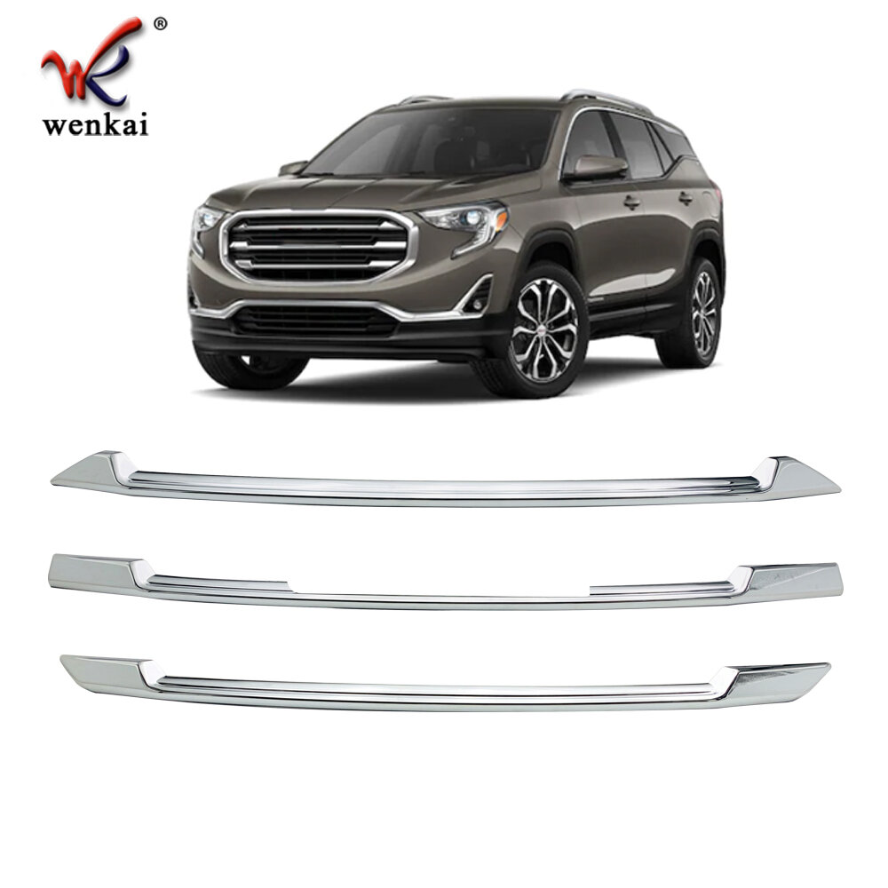Хромированная накладка на решетку радиатора для GMC Terrain 2018-2019, ABS, серебристая арт. 34184