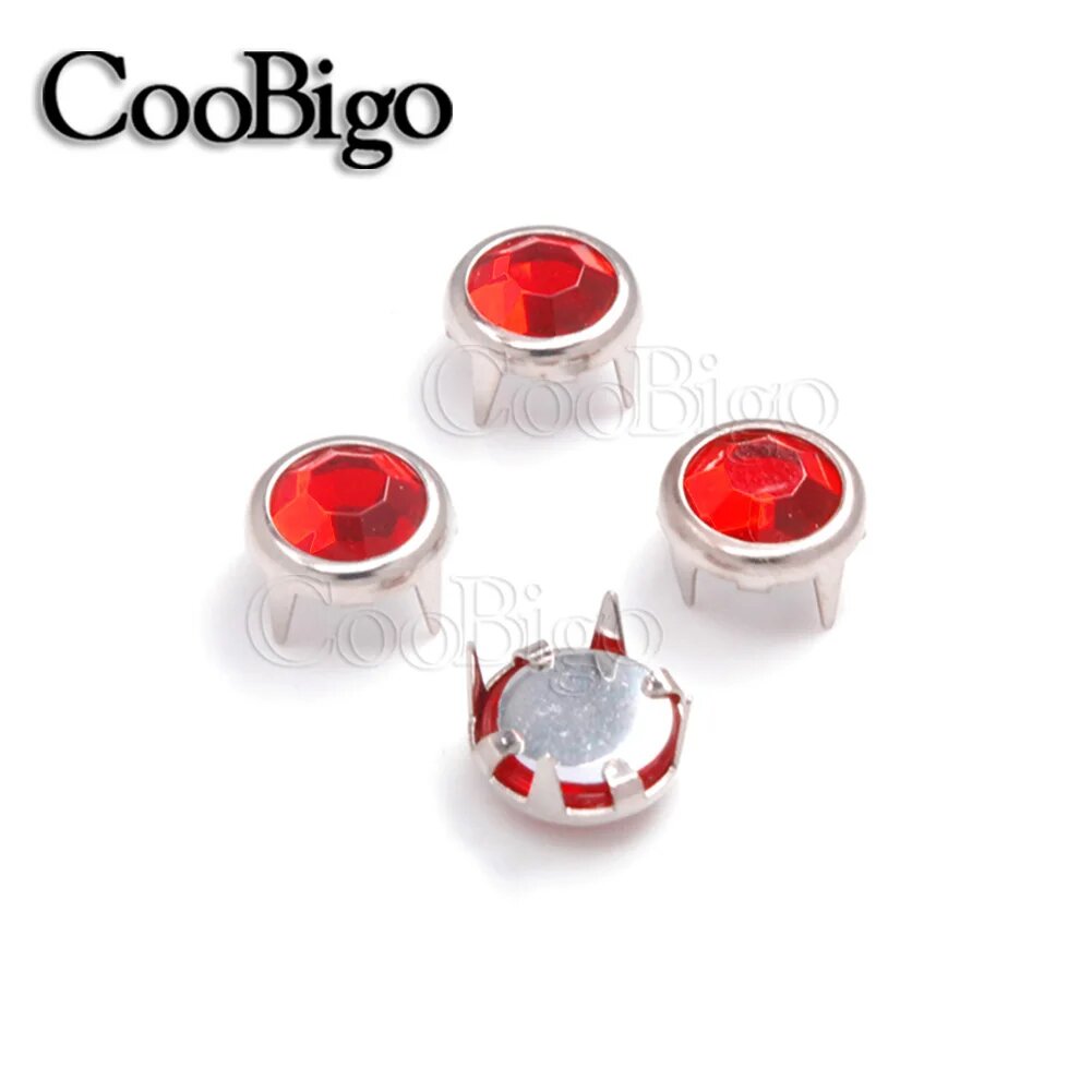Красные хрустальные заклепки CooBigo, 6 мм, Color 7