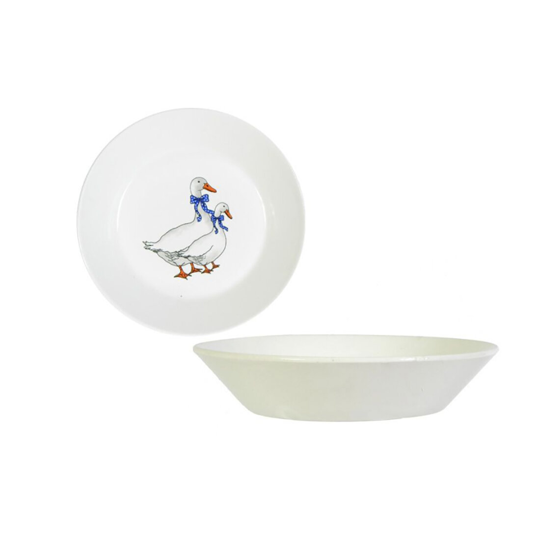 Набор блюдец Дулевский фарфоровый завод "Гуси новые", фарфор, белое, 14 см, 6 шт.