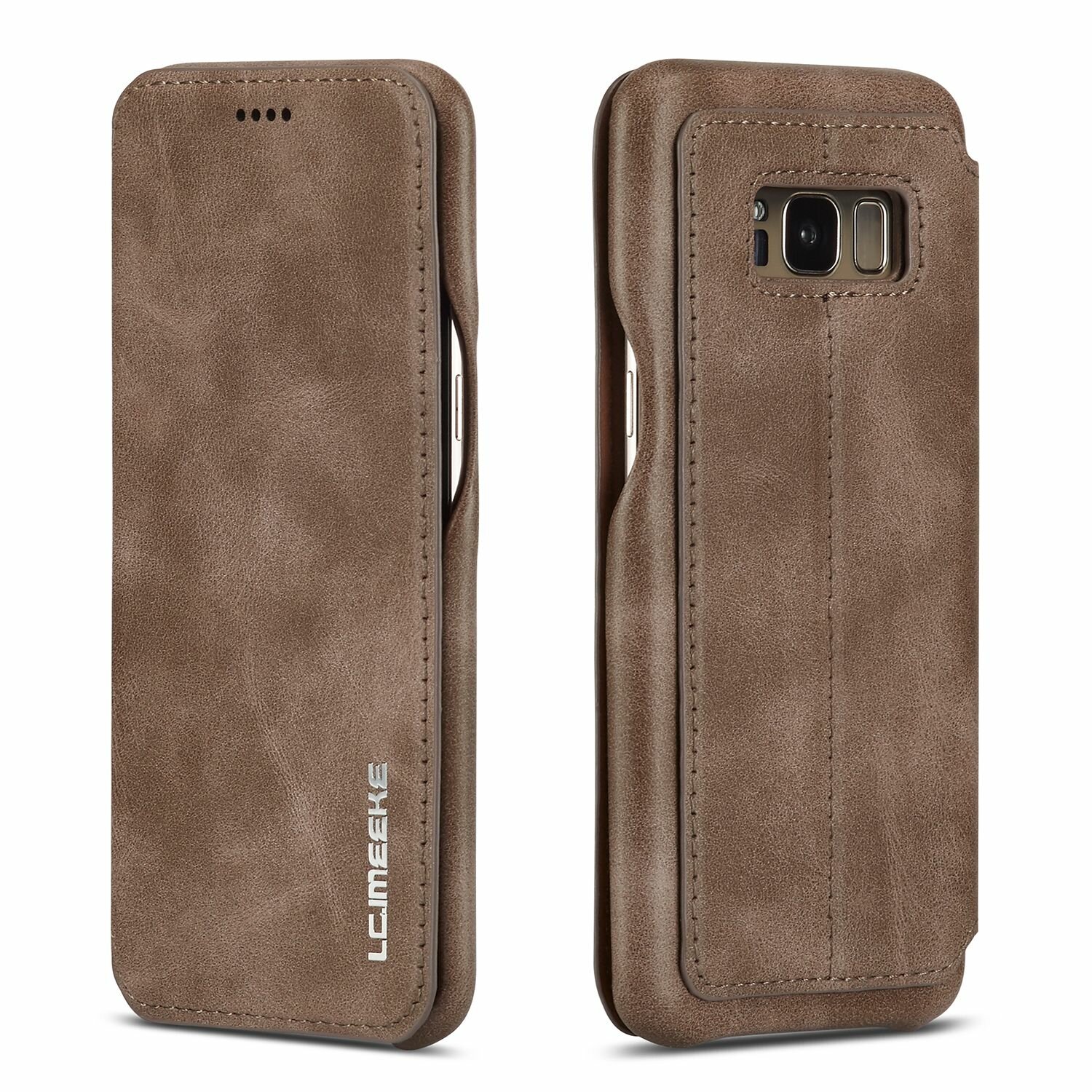 LCIMEEKE Чехол для Samsung Galaxy S8+/ S8 Plus Кожаный Чехол защитный на Самсунг Галакси C8+/ C8 Плюс книжка чехол