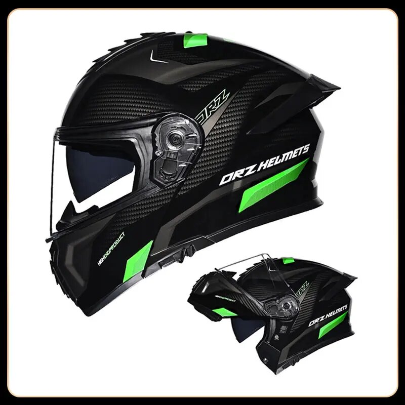 Мотошлем ORZ Helmets Style 3 XL, модульный, 2 линзы
