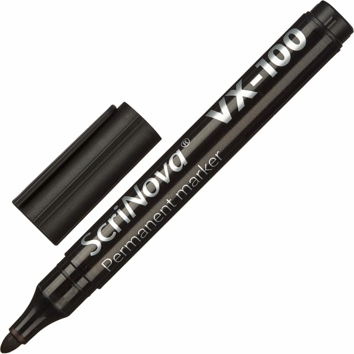 Маркер перманентный ScriNova VX-100 (1-3мм, круглый наконечник, черный)