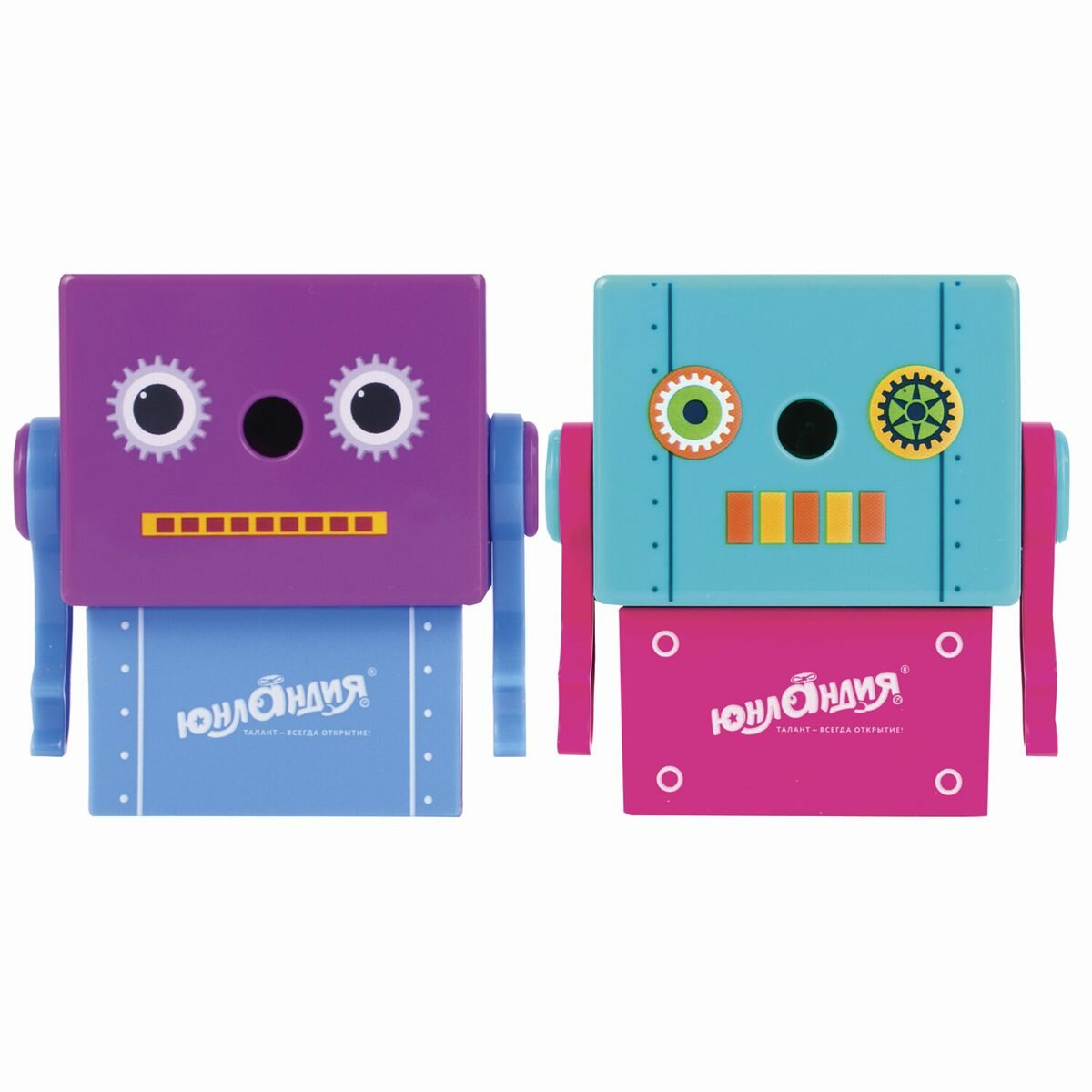 Точилка для карандашей механическая Юнландия "I-Robot" (1 отверстие, корпус цветной) (228484), 6шт.
