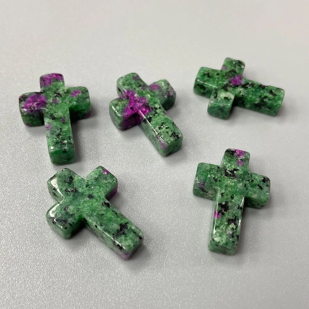 Изумрудные крестики из унакита, 1шт