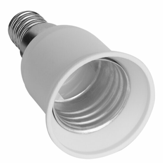 Переходник цокольный Duwi E14-E27, прямой, пластик, белый, 24631 2