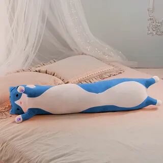 Мягкая игрушка Кот-батон, 160 см, голубой