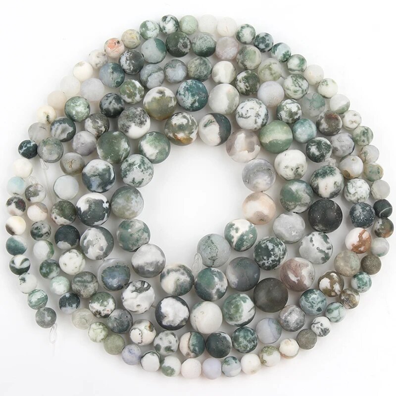 Матовые бусины из гематита nociuciu 4-12 мм Изумрудный, 6mm 61pcs, tree agate