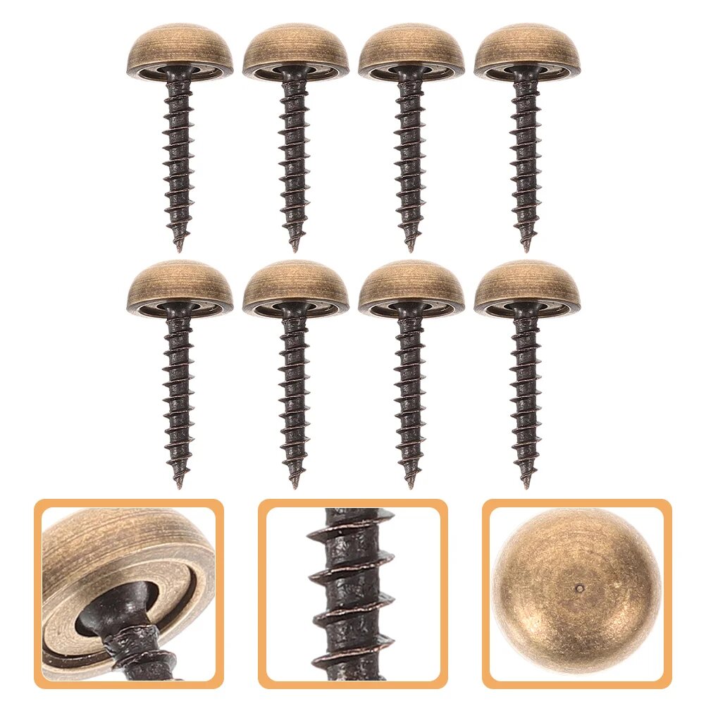 8 шт. саморезы, колпачки, латунные декоративные черные чехлы, обивка с болтом для дерева