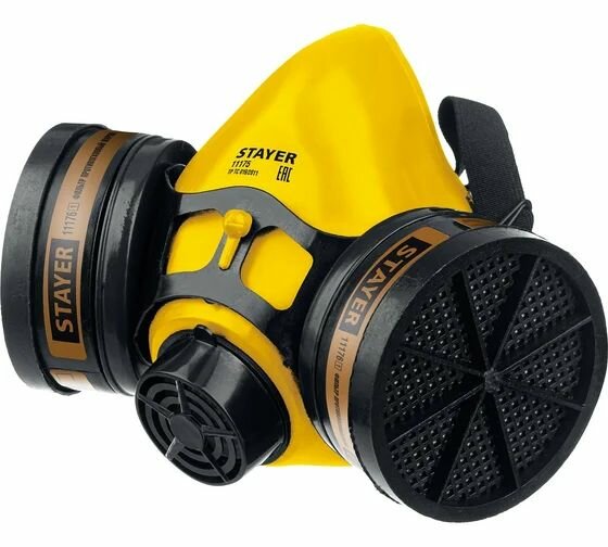 STAYER HF-6000 респиратор противогазовый, два фильтра A1 в комплекте 11175_z01
