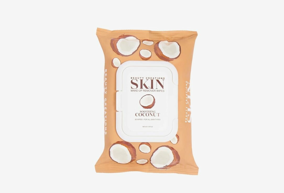 Увлажняющие салфетки для снятия макияжа BEAUTY CREATIONS Hydrating Makeup Remover Wipes Coconut