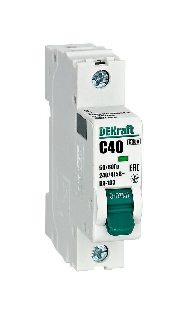 DEKraft Автоматический выключатель 1Р 40А х-ка C ВА-103 6кА 12277DEK