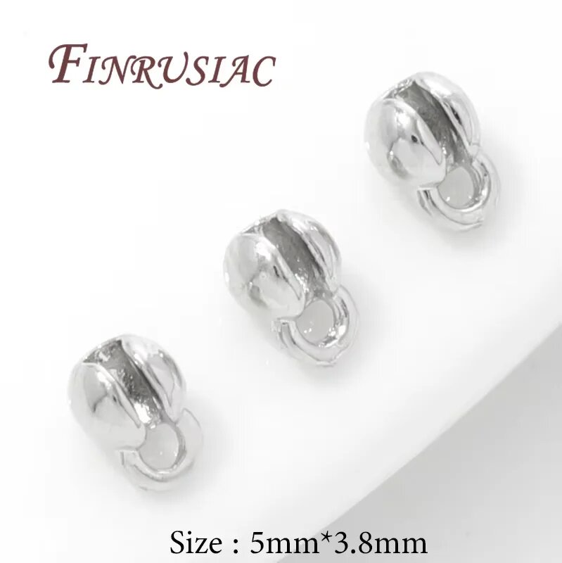Концевики для бижутерии FINRUSIAC, Rhodium Plated