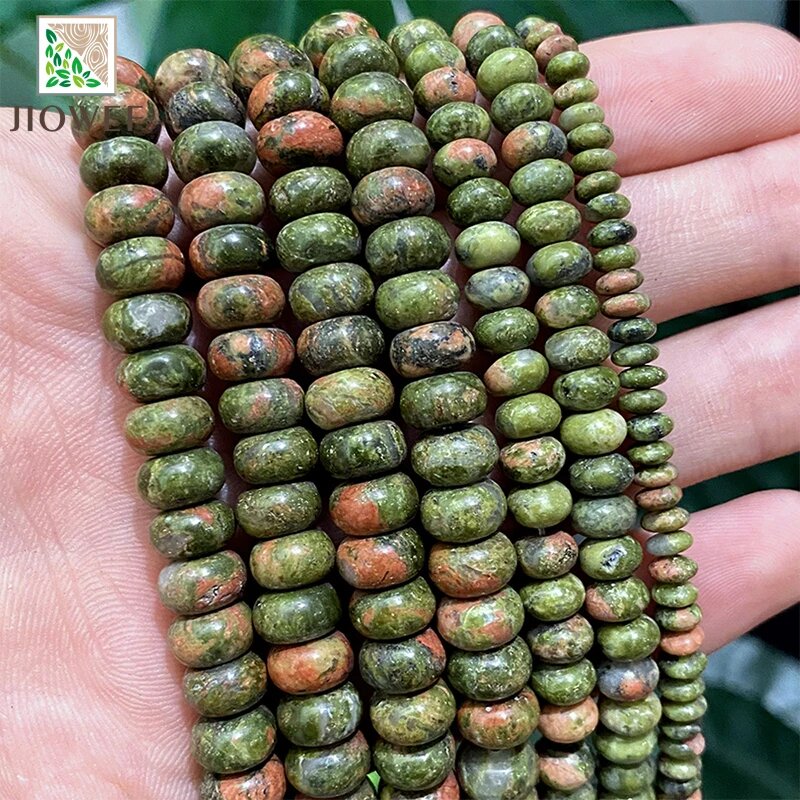 Бусины Унакит Флорированный JIOWEF 4/6/8 мм зеленый 4mm (approx 170pcs)